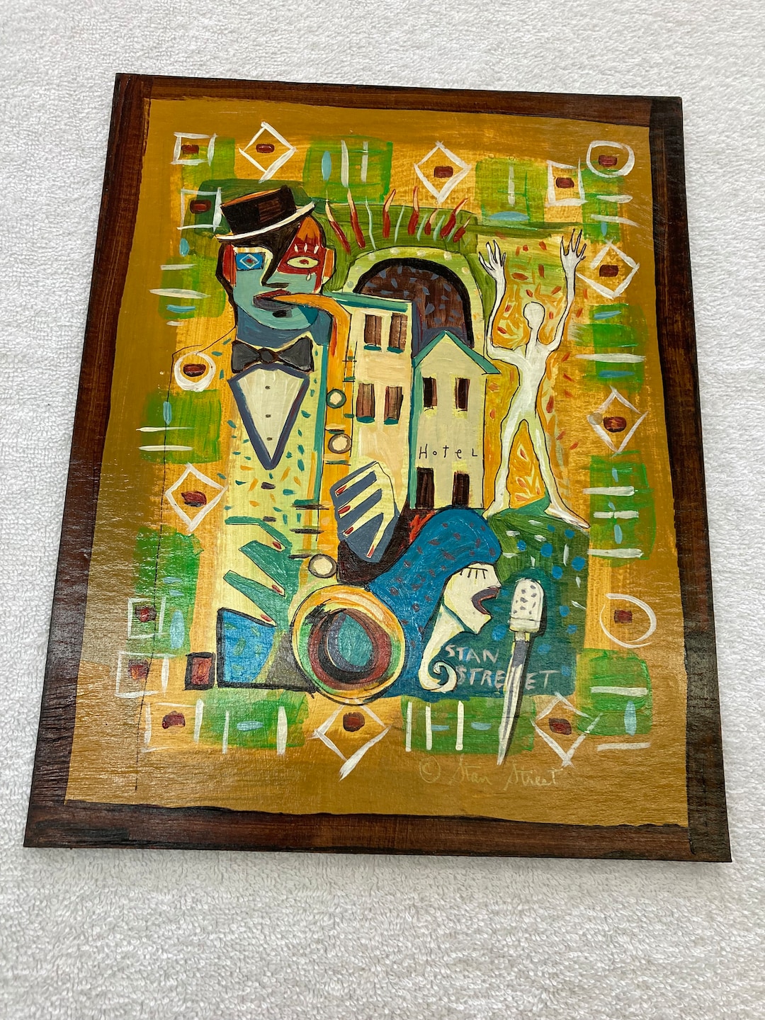 Original STAN STREET Folk Art Painting Unframed - Etsy