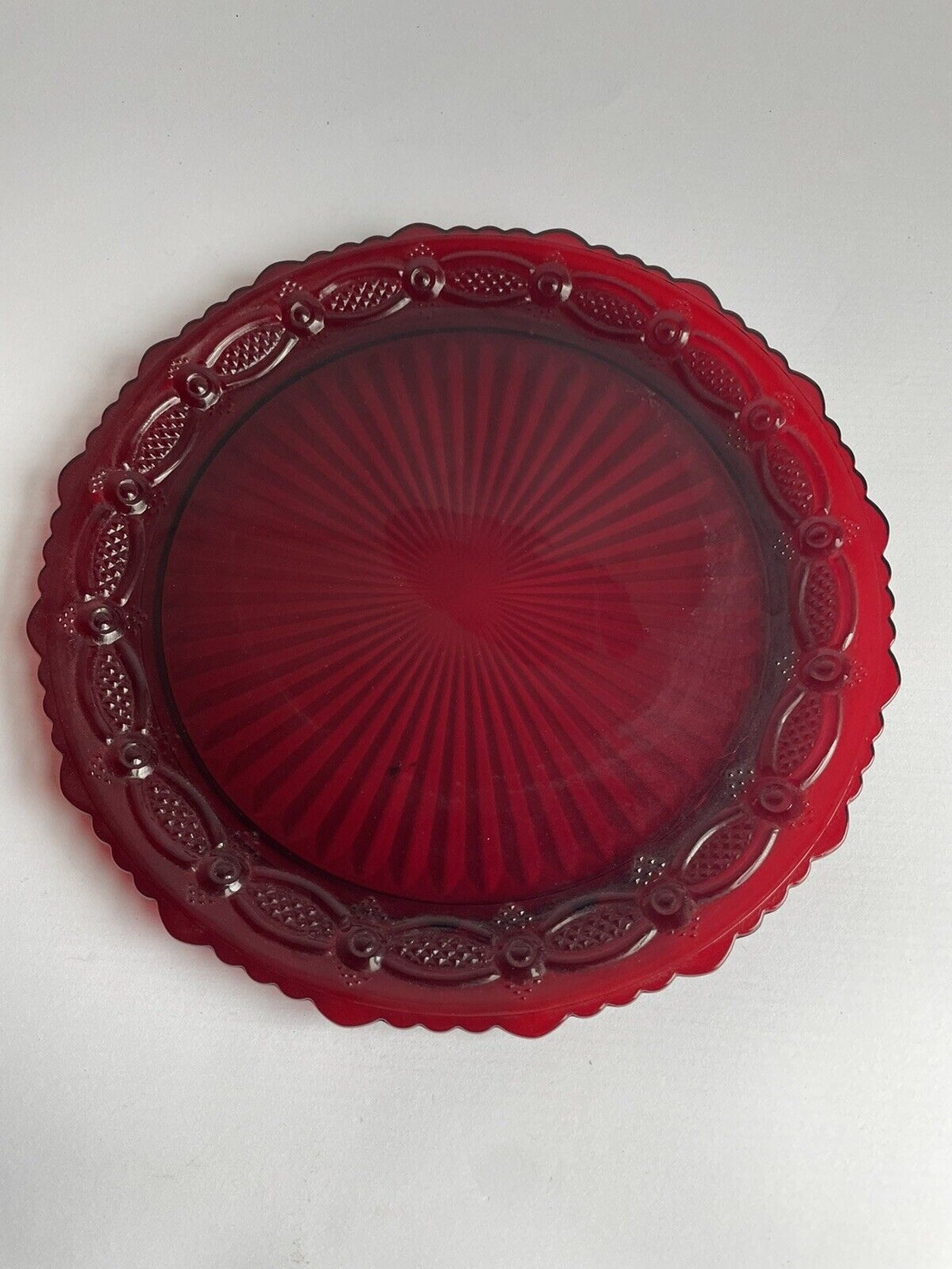 Avon Cape Cod Ruby Red Dinner Plate - Etsy