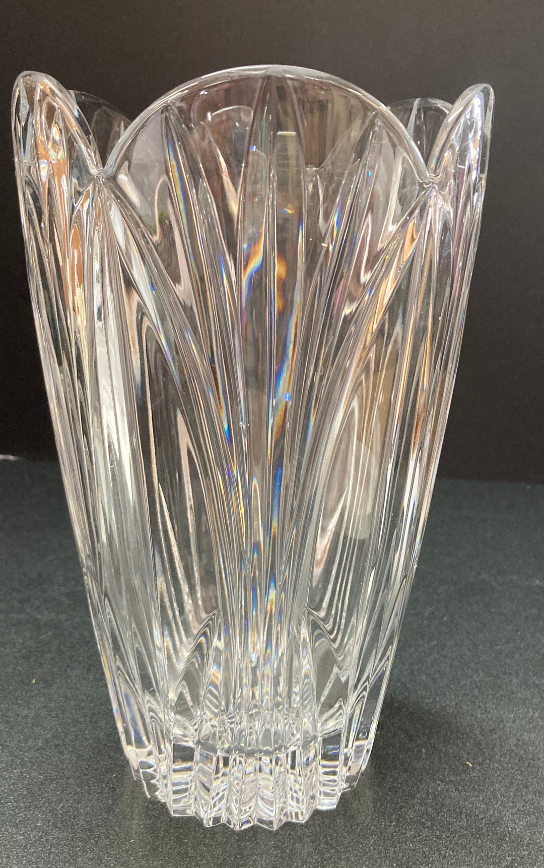 Tall Crystal Vase - Etsy