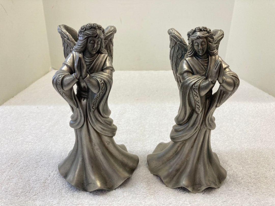 2 Cast Iron Praying Angel Candle Holders Made in Indonesia - Etsy