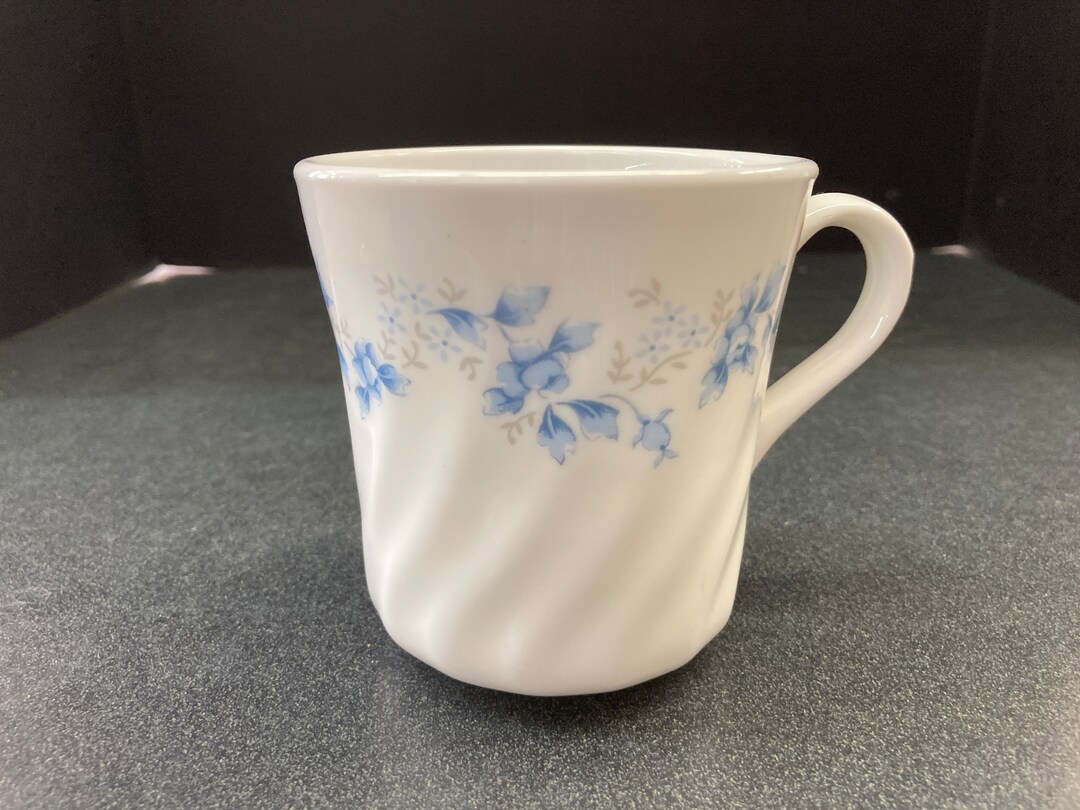 Corelle Blue Fleur Flat Cup - Etsy