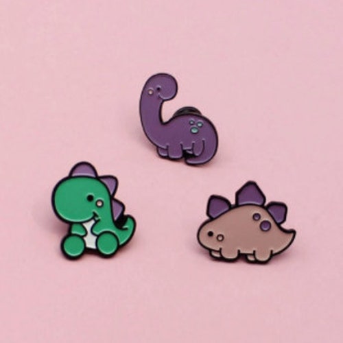 Cute Dinosaur Enamel Pin Kawaii Dinosaur Pin Rose Gold - Etsy