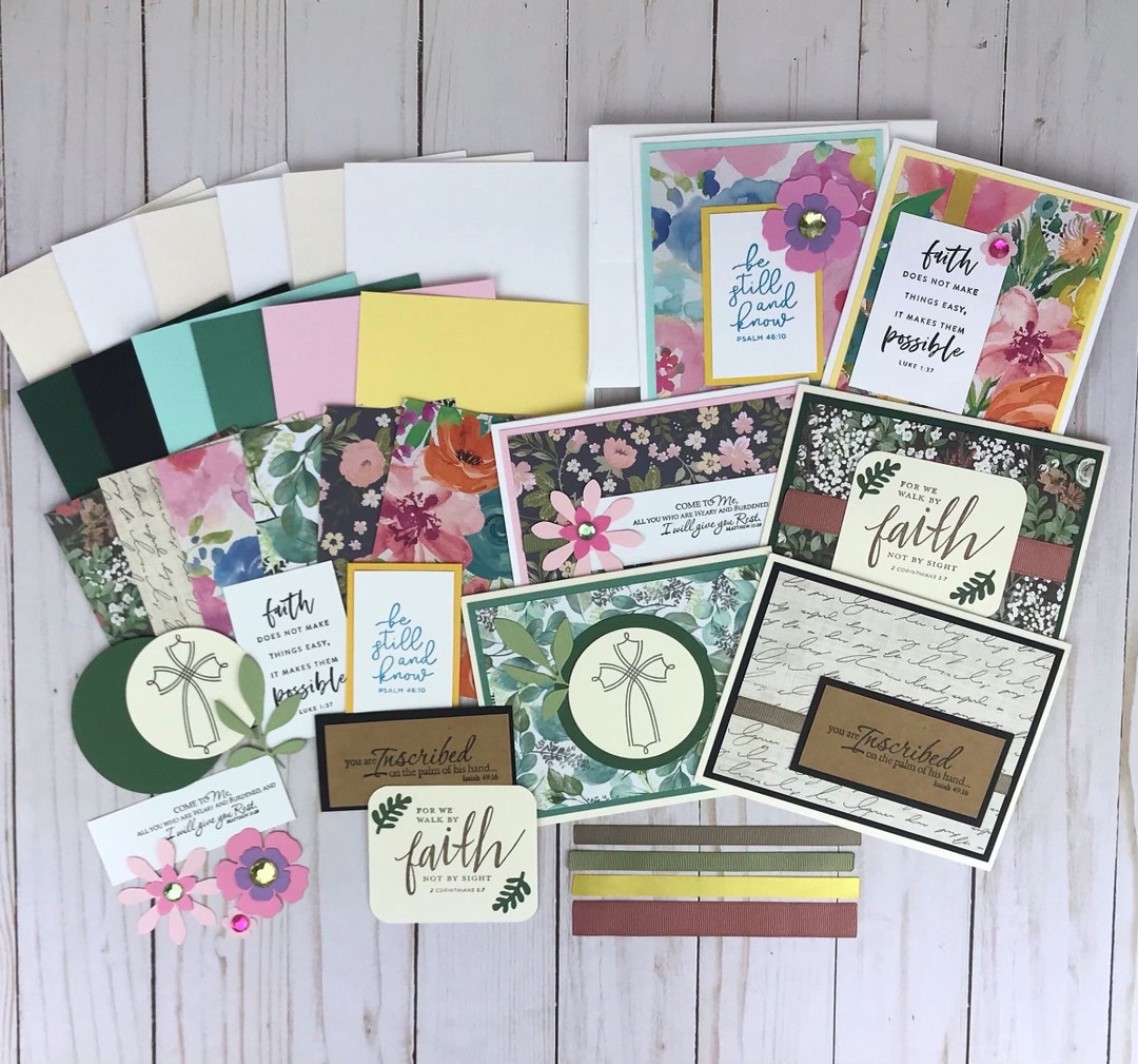 Religious Card Making Kit for Adults, Bible Verse Card Kit DIY ...