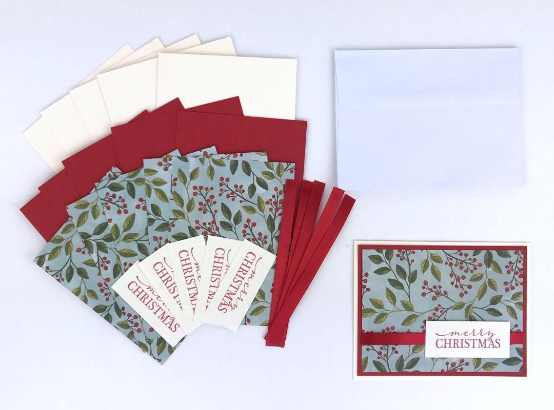 Merry Christmas Cards Christmas Card Kit Christmas Crafts - Etsy