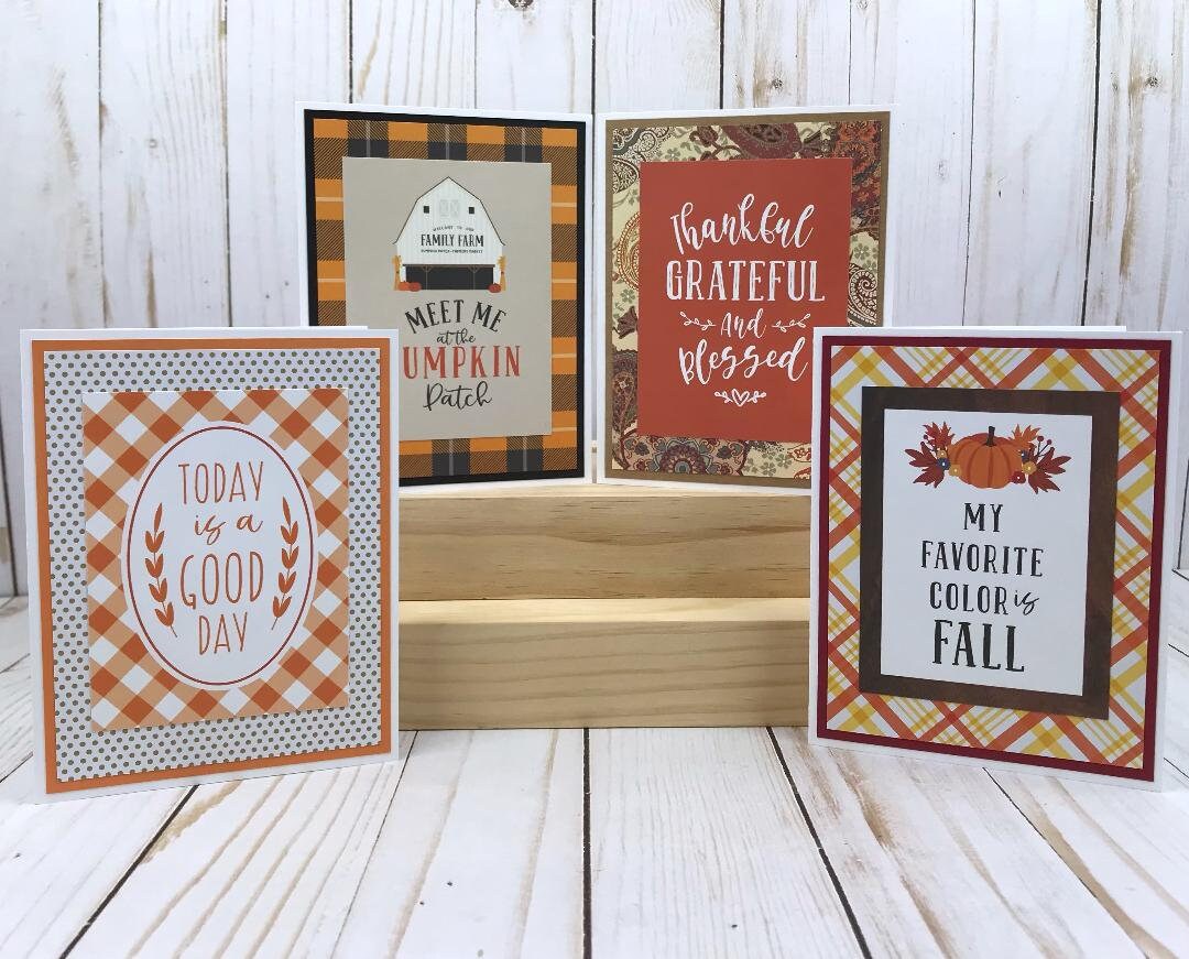 Fall Note Cards Rustic Autumn Cards for Fall Fall Greeting | Etsy
