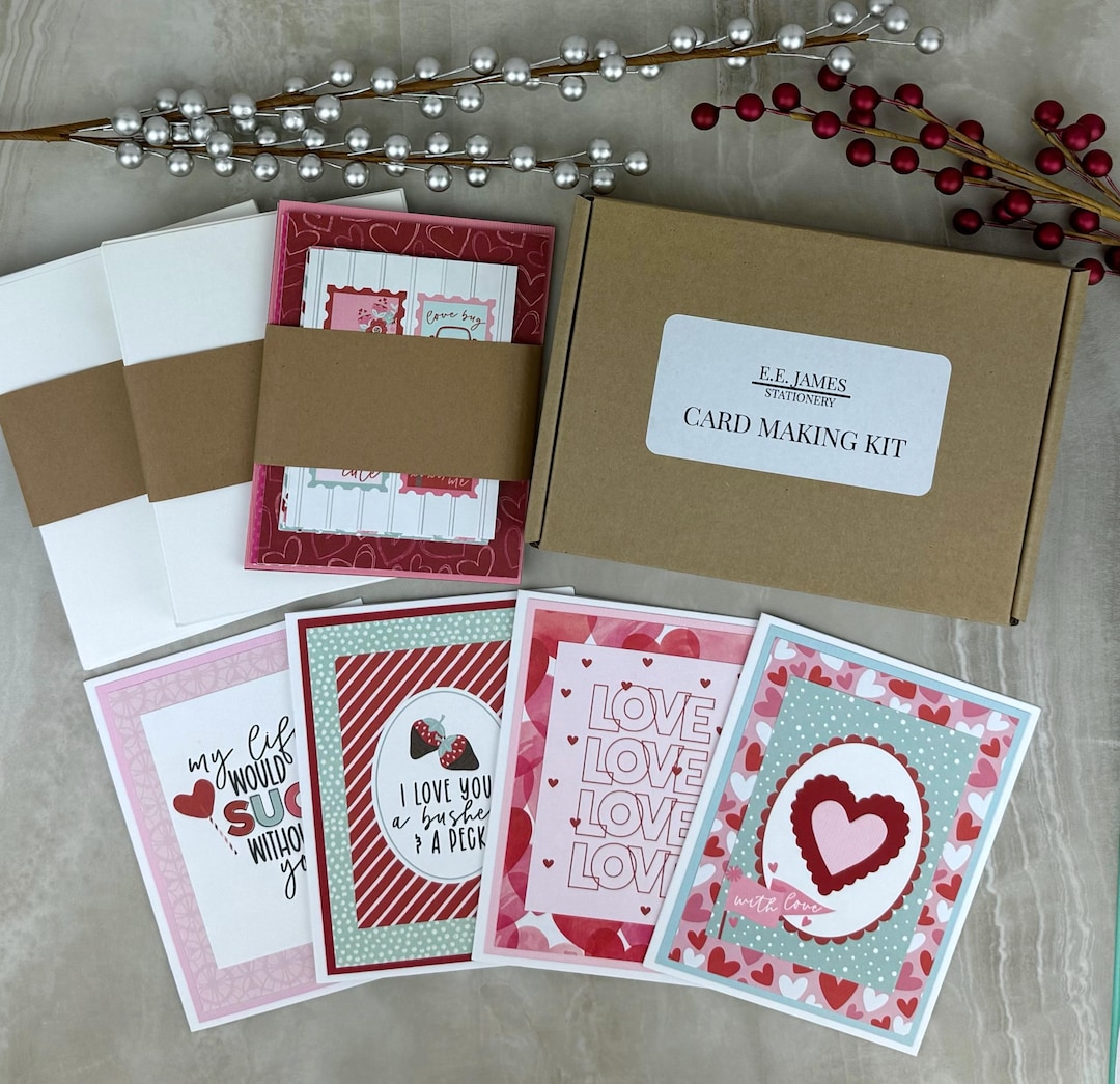 Valentine Card Making Kit for Adults, Valentine Craft Kit, Easy DIY ...
