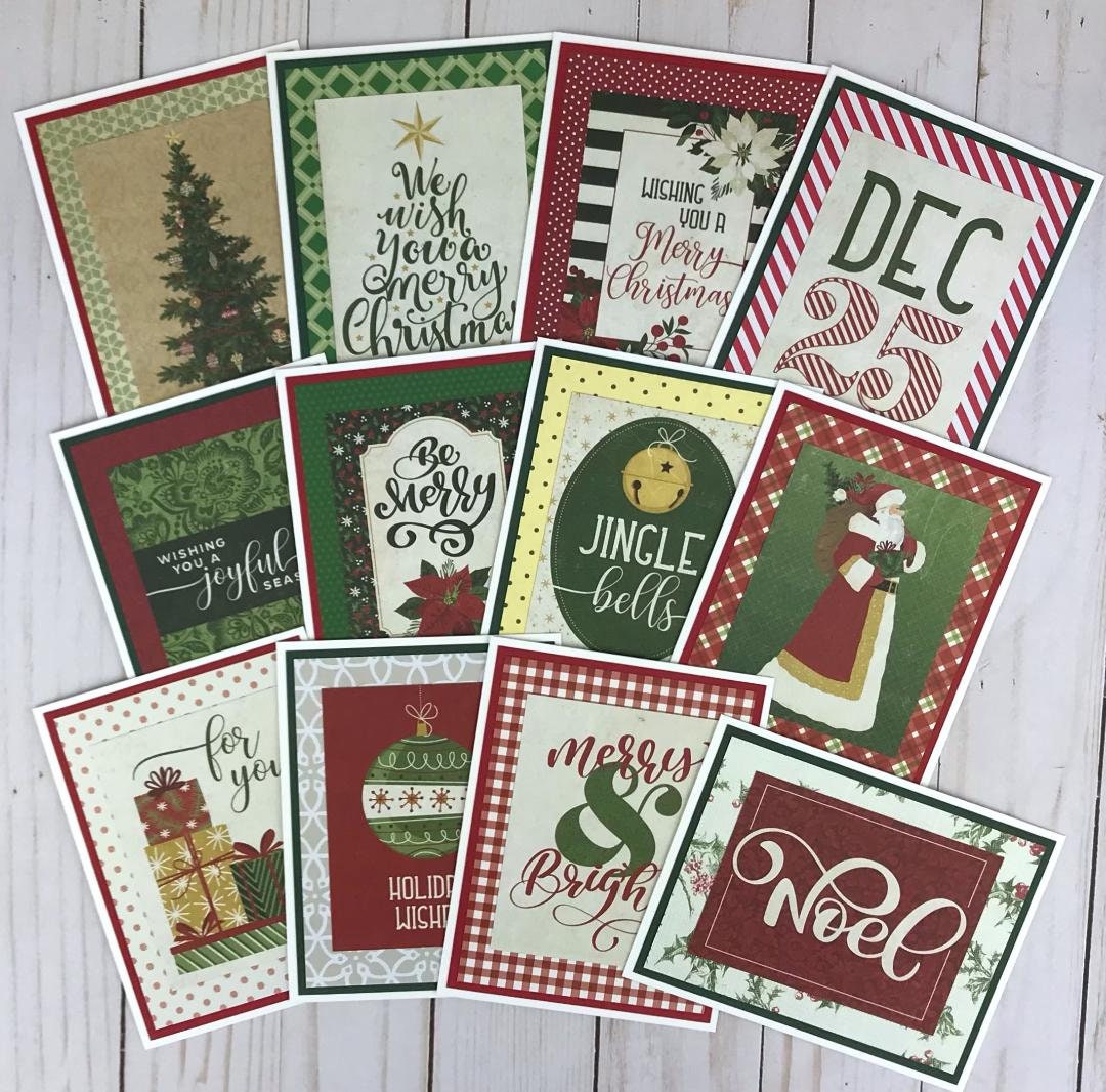 Rustic Christmas Cards Pack, Bulk Christmas Cards, Value Pack Cards ...