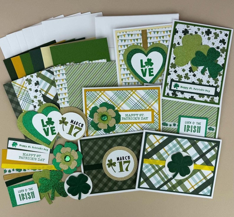St Patrick's Day Card Making Kit for Adults, Set of 6 DIY St Paddy's ...