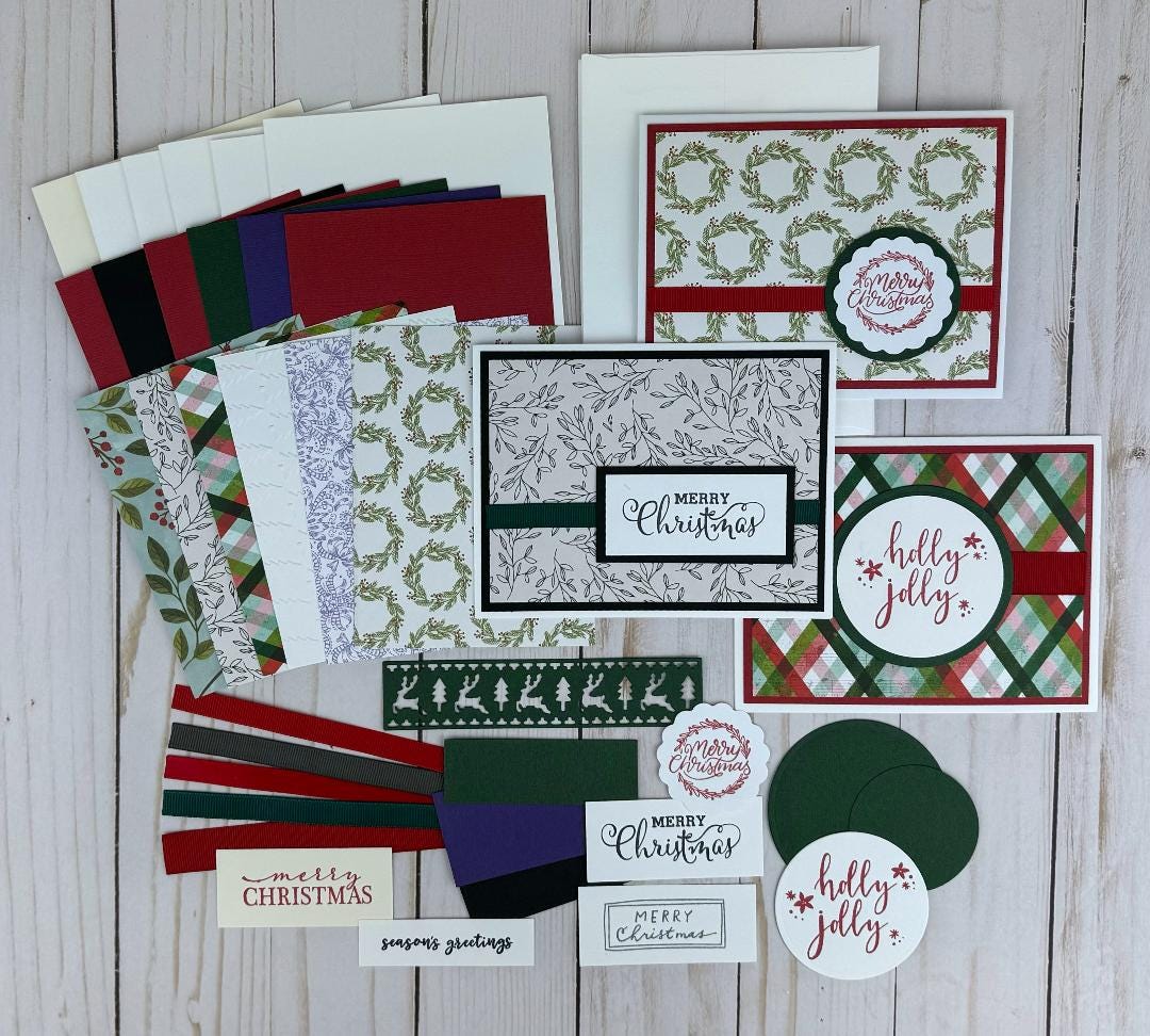 Christmas Card Kit DIY, Holiday Card Kit for Adults, Christmas Craft ...