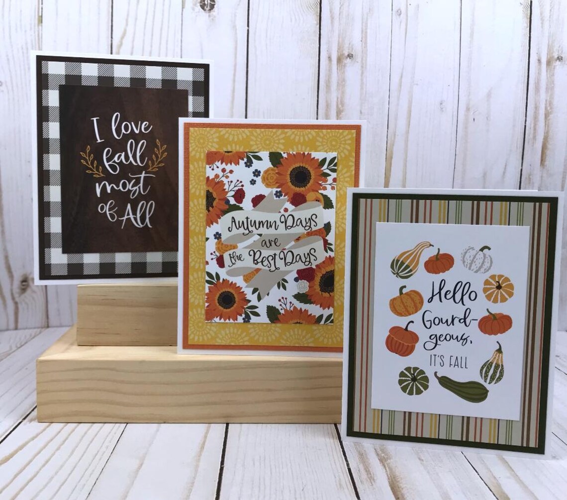 Fall Note Cards Rustic Autumn Cards for Fall Fall Greeting | Etsy