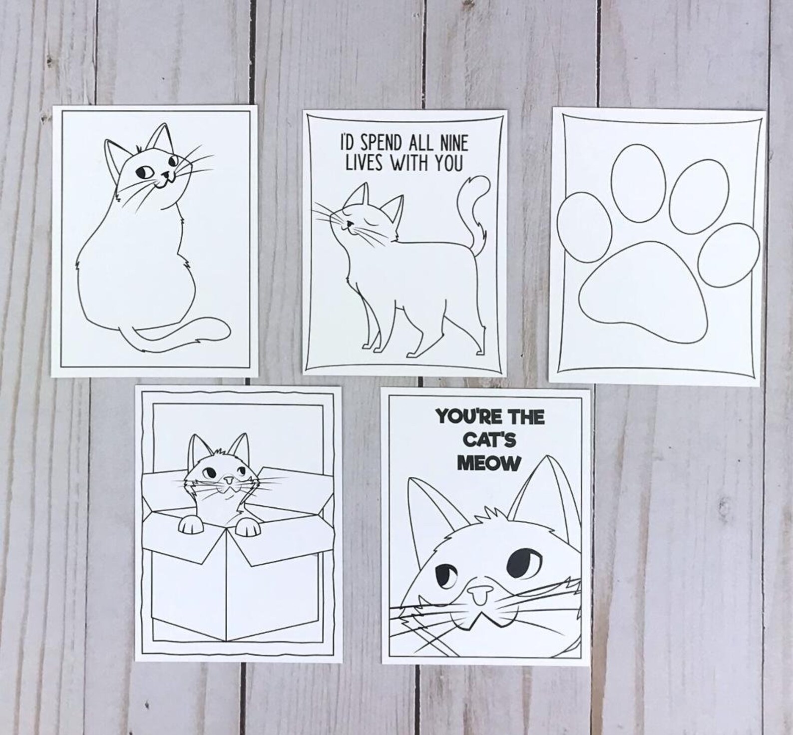 Color Your Own Card Make Your Own Cards Coloring Cards for | Etsy