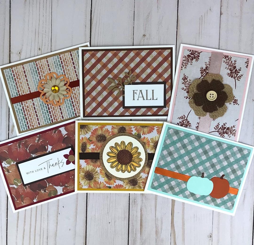 Fall Greeting Cards Set, Rustic Autumn Cards, Fall Stationery Set ...