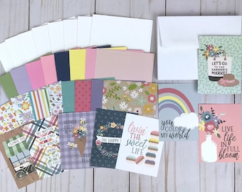 Handmade Card Kit, Lavender Card Making Kit for Adults, Easy DIY Craft ...