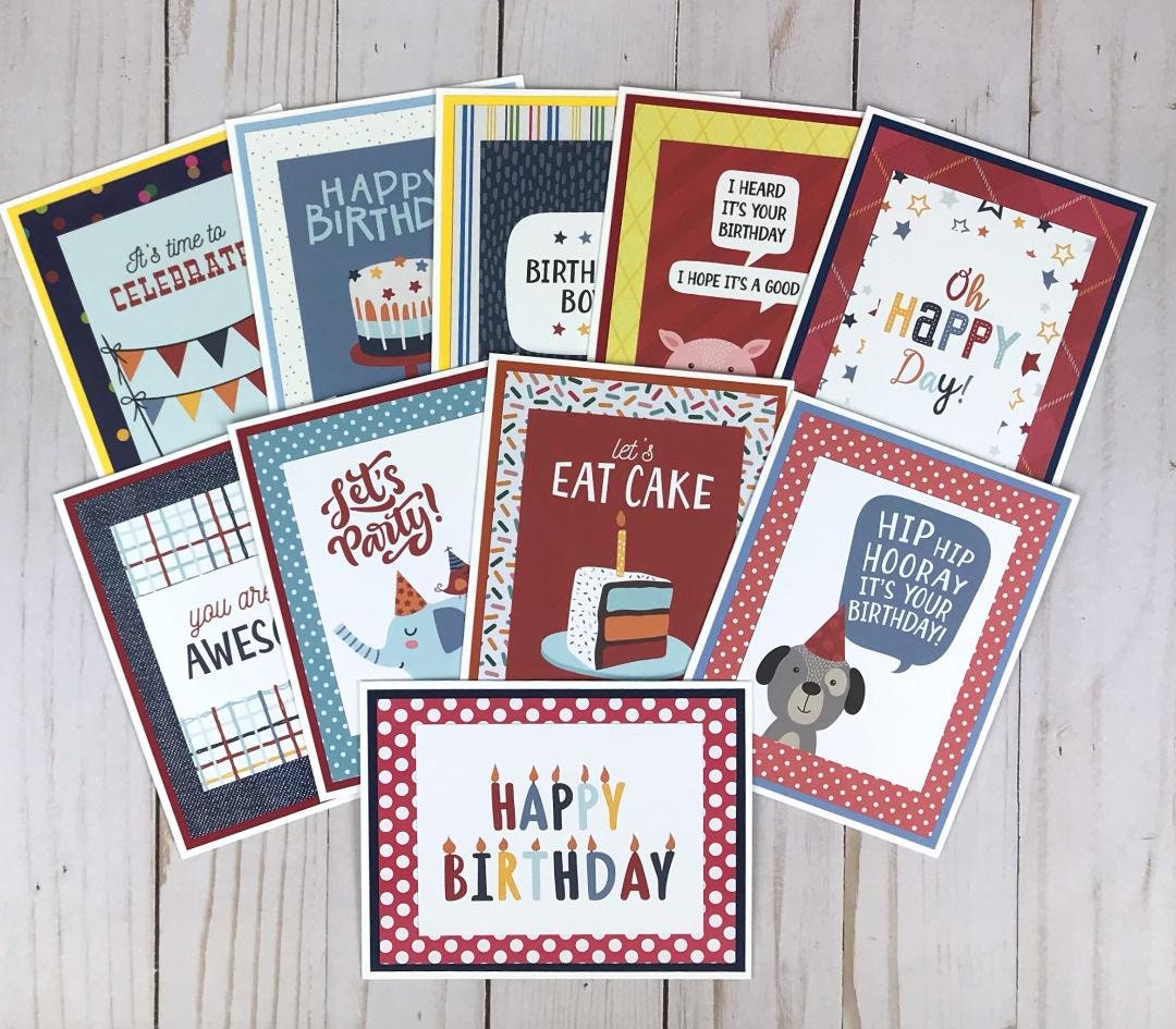 Happy Birthday Cards for Kids, Boy Birthday Card Variety Pack, Birthday ...