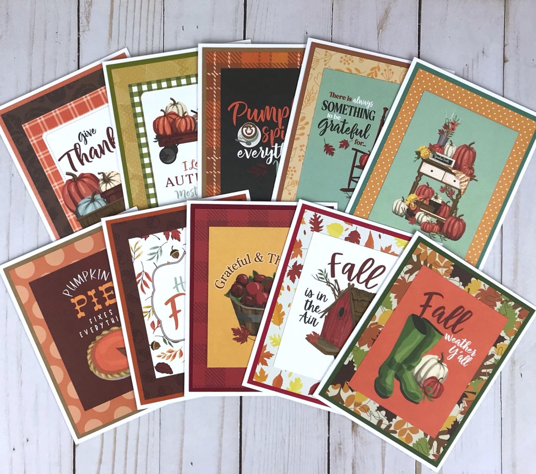 Fall Note Cards Rustic Autumn Cards for Fall Fall Greeting - Etsy