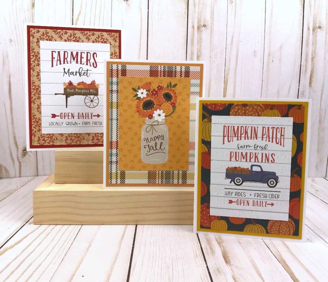 Fall Note Cards Rustic Autumn Cards for Fall Fall Greeting | Etsy