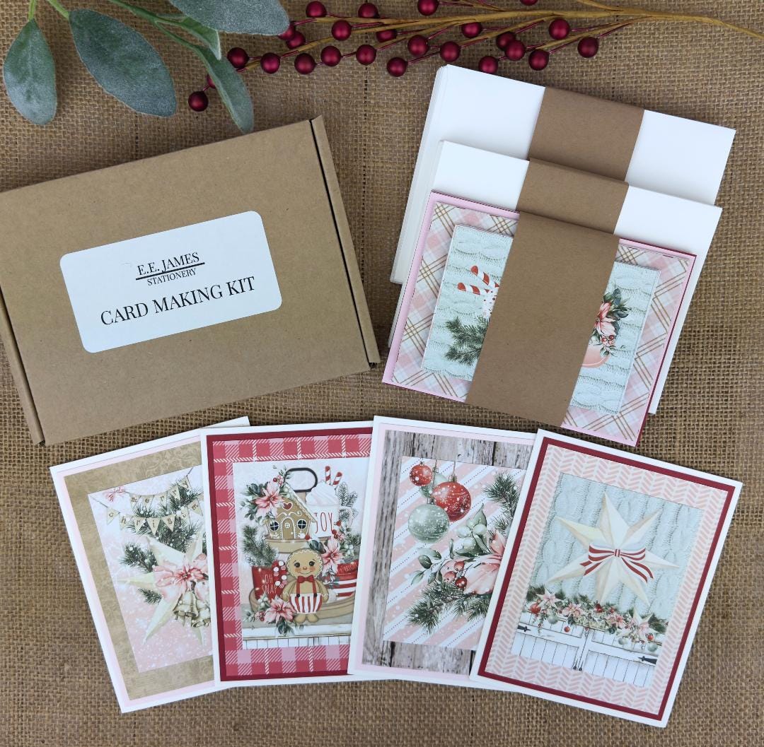 Pinkmas Christmas Card Kit to Make Your Own Cards, Holiday Craft Kit ...
