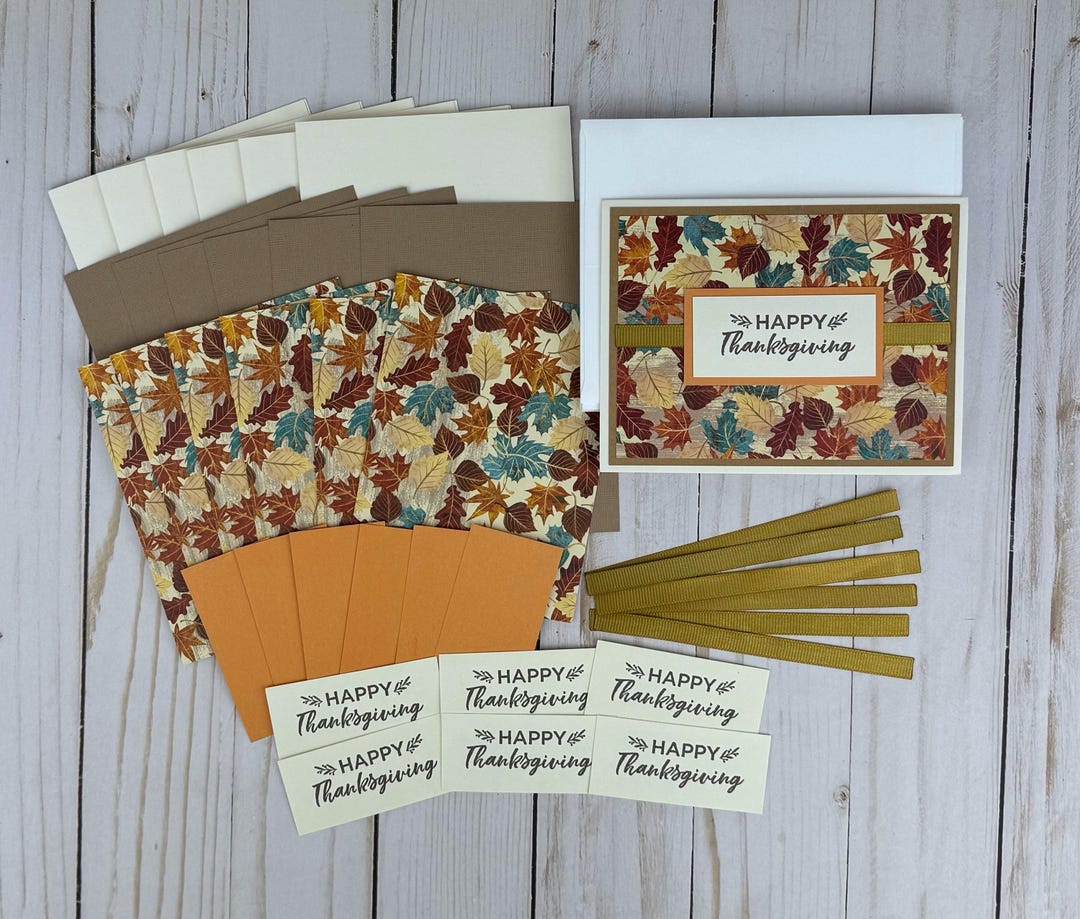 Thanksgiving Card Making Kits for Adults to DIY 6 Fall Leaves Cards ...