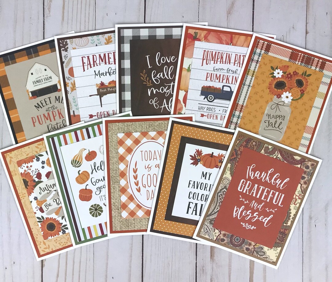Fall Note Cards Rustic Autumn Cards for Fall Fall Greeting - Etsy