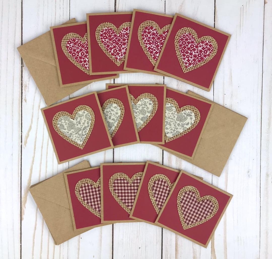 Mini Valentine Cards, Valentines Day Cards Pack, Rustic Valentines ...