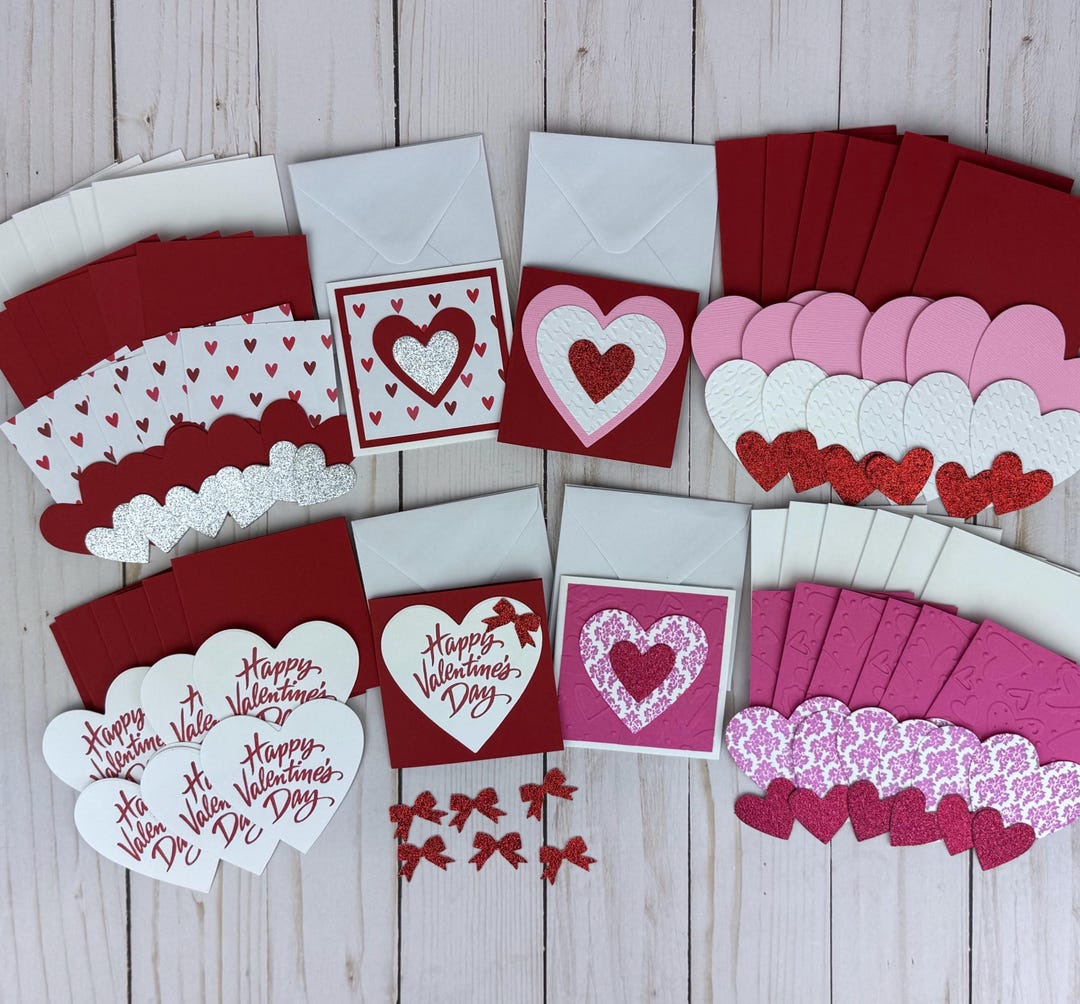 Valentine Card Making Kit, Valentine Card Kit, Mini Valentine Card Kit ...