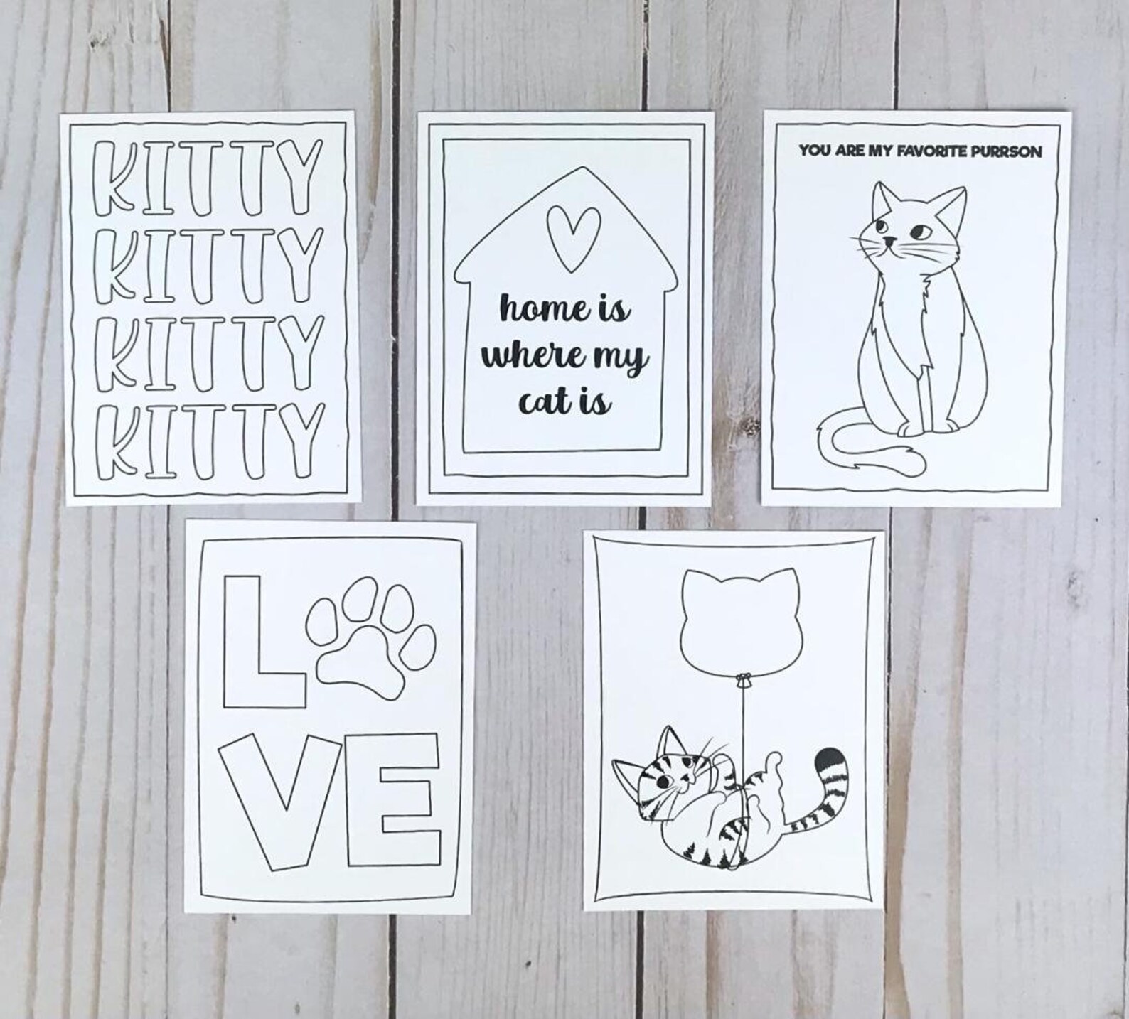 Color Your Own Card Make Your Own Cards Coloring Cards for | Etsy