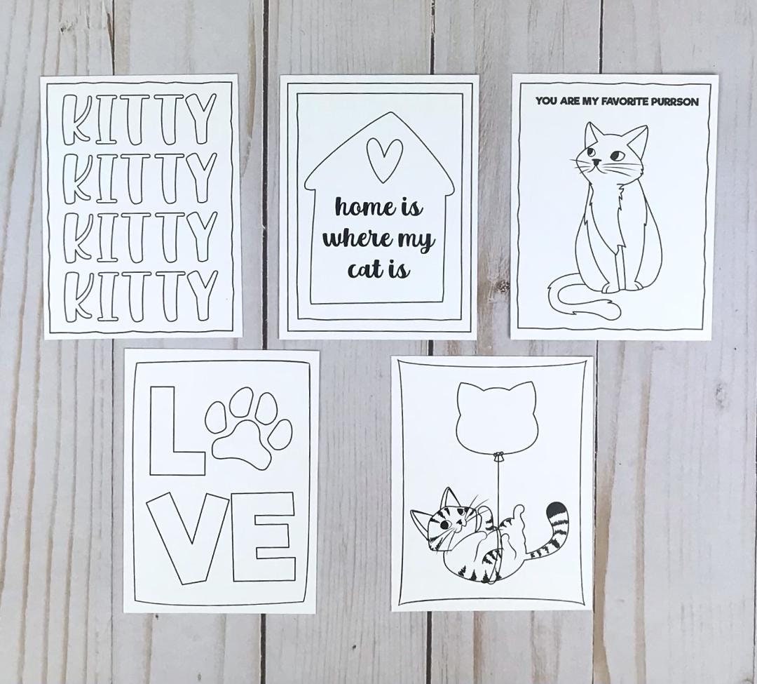 Color Your Own Card Make Your Own Cards Coloring Cards for | Etsy