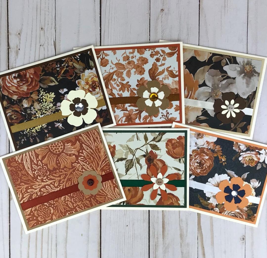 Fall Floral Card Set, Thanksgiving Cards for Women, Autumn Greeting ...