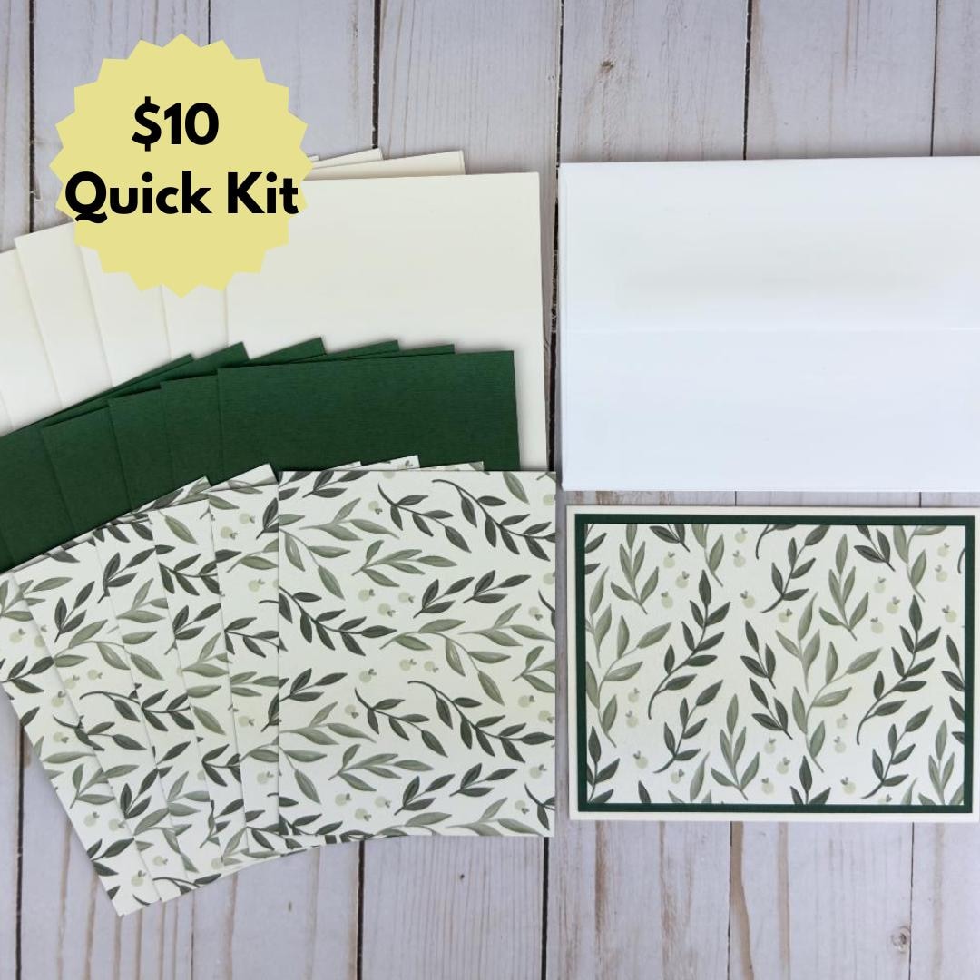 Green Vines Card Making Kit for Adults to DIY 6 Greeting Cards ...