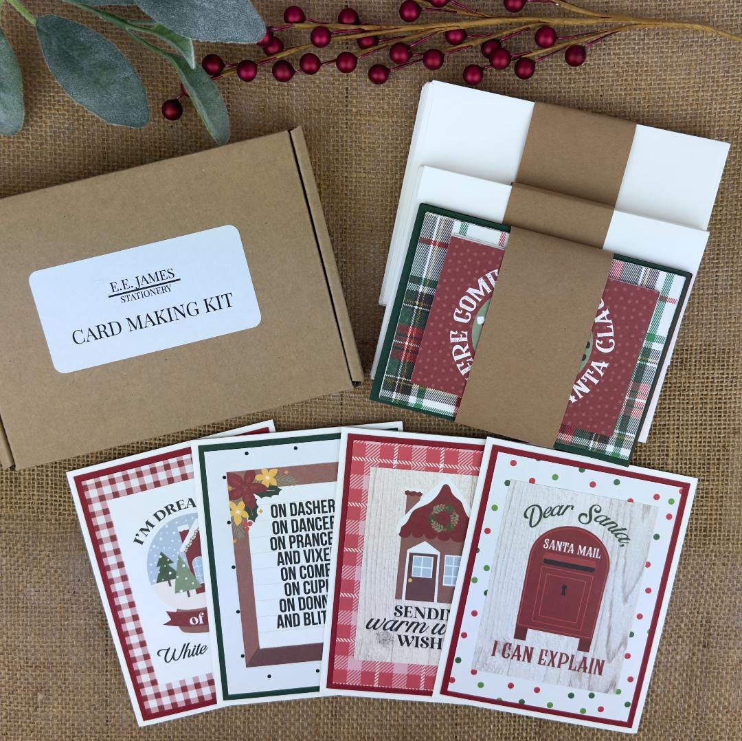 Fun Christmas Card Making Kit for Adults, Holiday Card Kit to Make Your ...