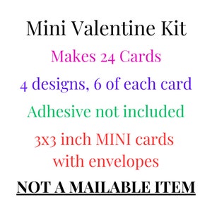 Valentine Card Making Kit, Valentine Card Kit, Mini Valentine Card Kit ...