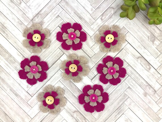 Felt Flower Set Spring Flower Decoration Flower - Etsy