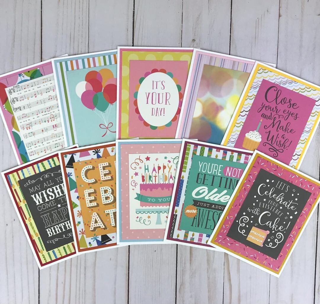 Birthday Card Variety Pack, Happy Birthday Cards, Birthday Card ...