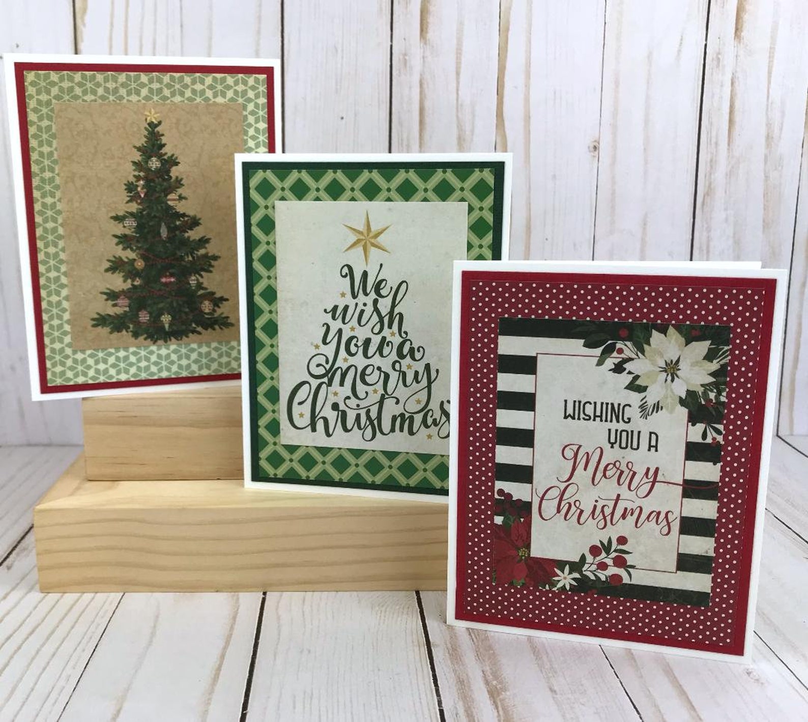 Rustic Christmas Cards Pack Bulk Christmas Cards Value Pack - Etsy