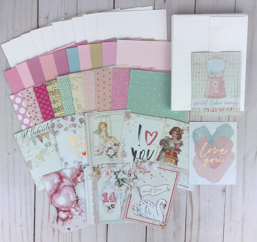Valentine Card Kit, DIY Valentine Cards, Make Your Own Valentines, Card ...