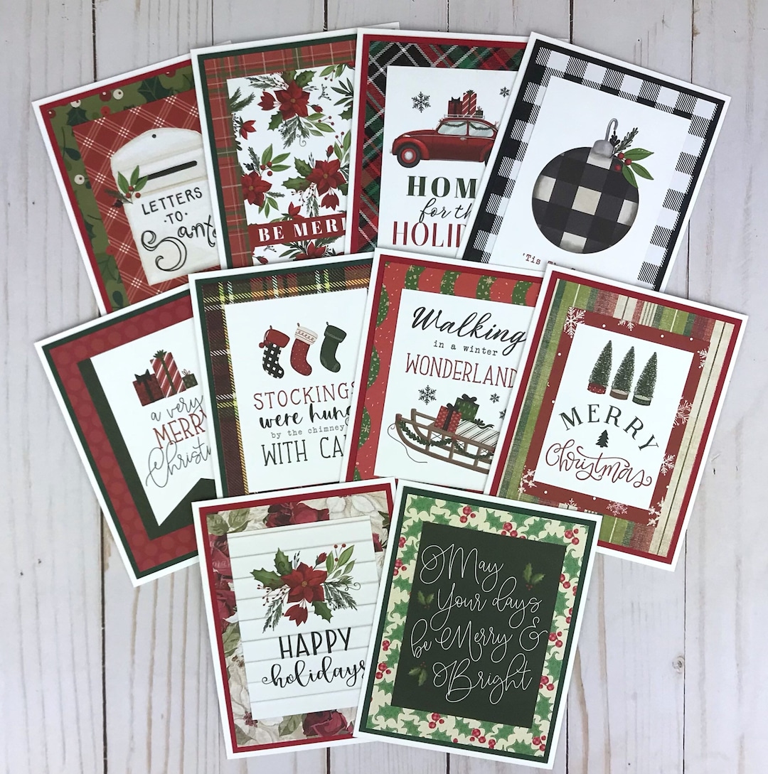 Christmas Card Set, Holiday Card Pack, Rustic Christmas Cards ...