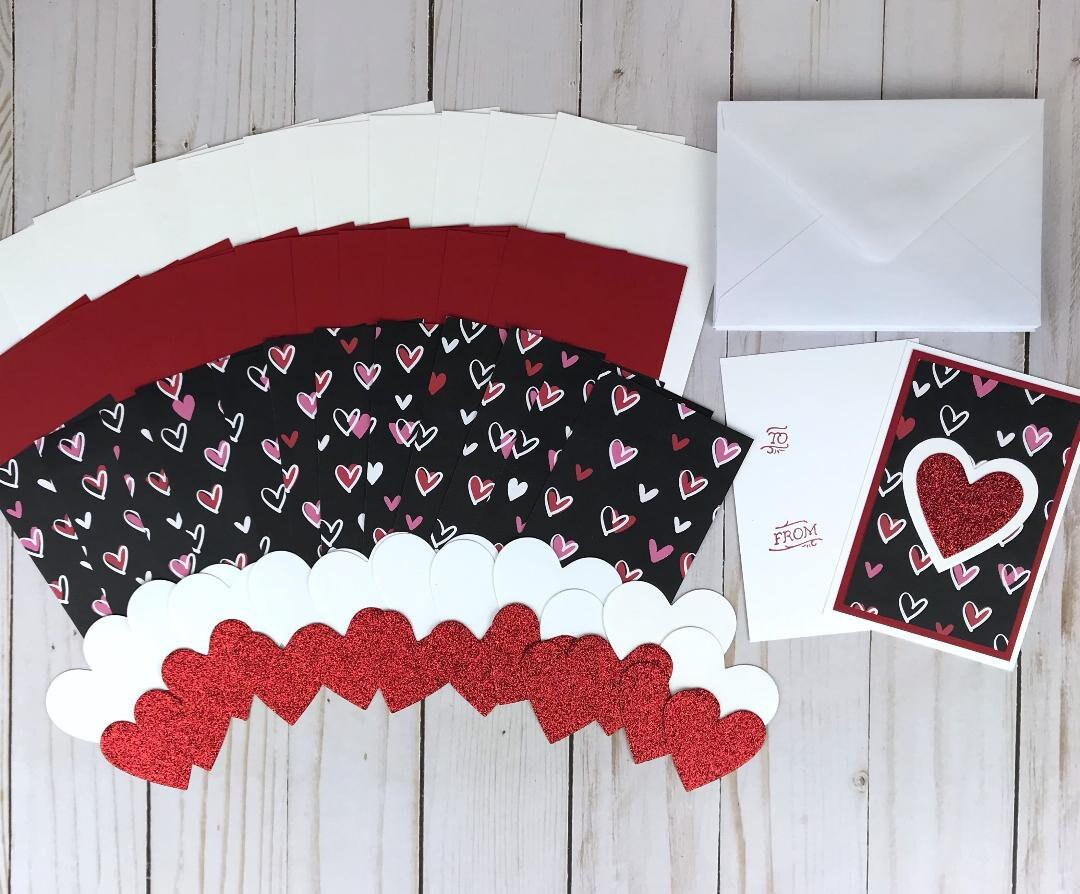 Valentine Card Kit, Card Making Kits for Adults, DIY Valentine Card Kit ...