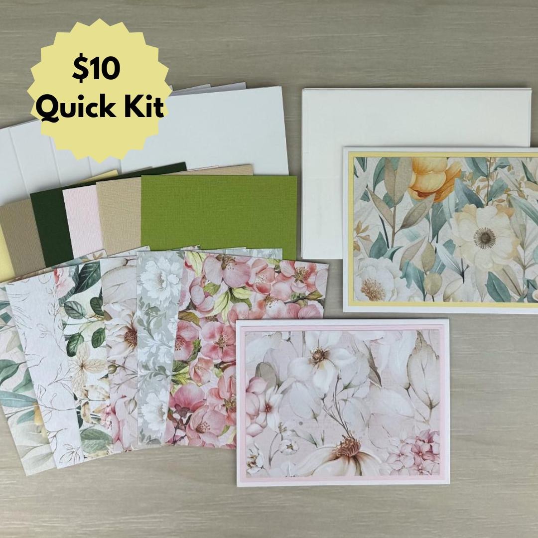 Floral Card Kit to Make, Card Making Supplies, Paper Craft Kit Gift for ...