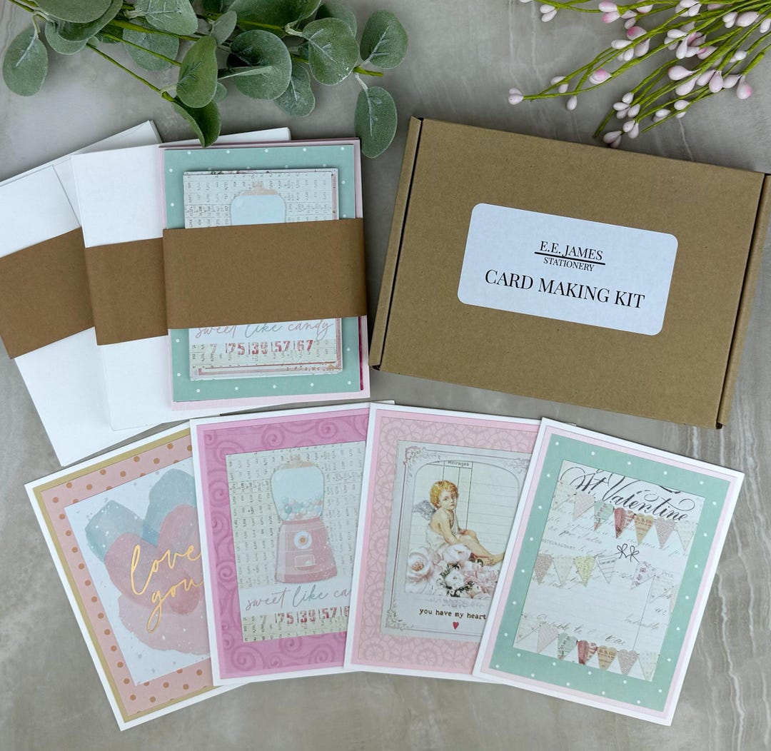Valentine Card Kit, DIY Valentine Cards, Card Making Kit for Adults ...