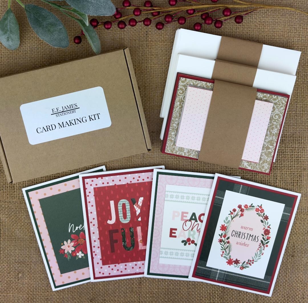 Pinkmas Christmas Card Making Kit for Women, DIY Greeting Card Kit to ...