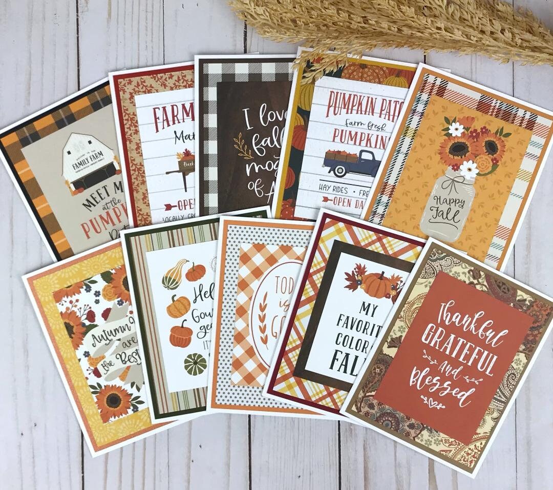 Fall Note Cards Rustic Autumn Cards for Fall Fall Greeting | Etsy