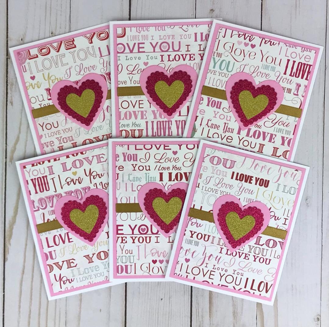 Valentines Card Pack, Valentines Day Card Handmade, Valentine Note ...