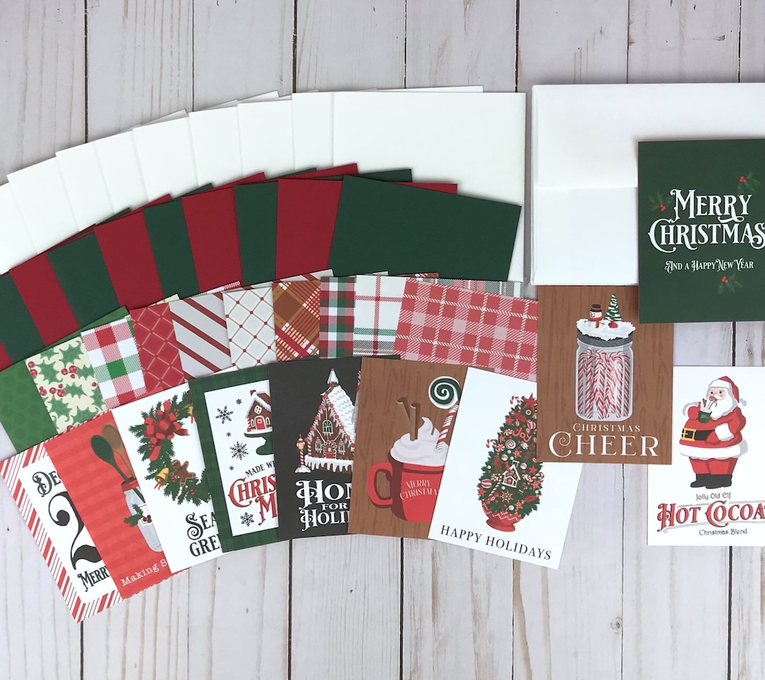 Christmas Card Making Kit Easy Christmas Craft DIY Christmas - Etsy