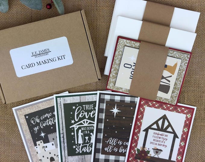 Religious Christmas Card Making Kit for Adults, Holiday Craft Kit for ...
