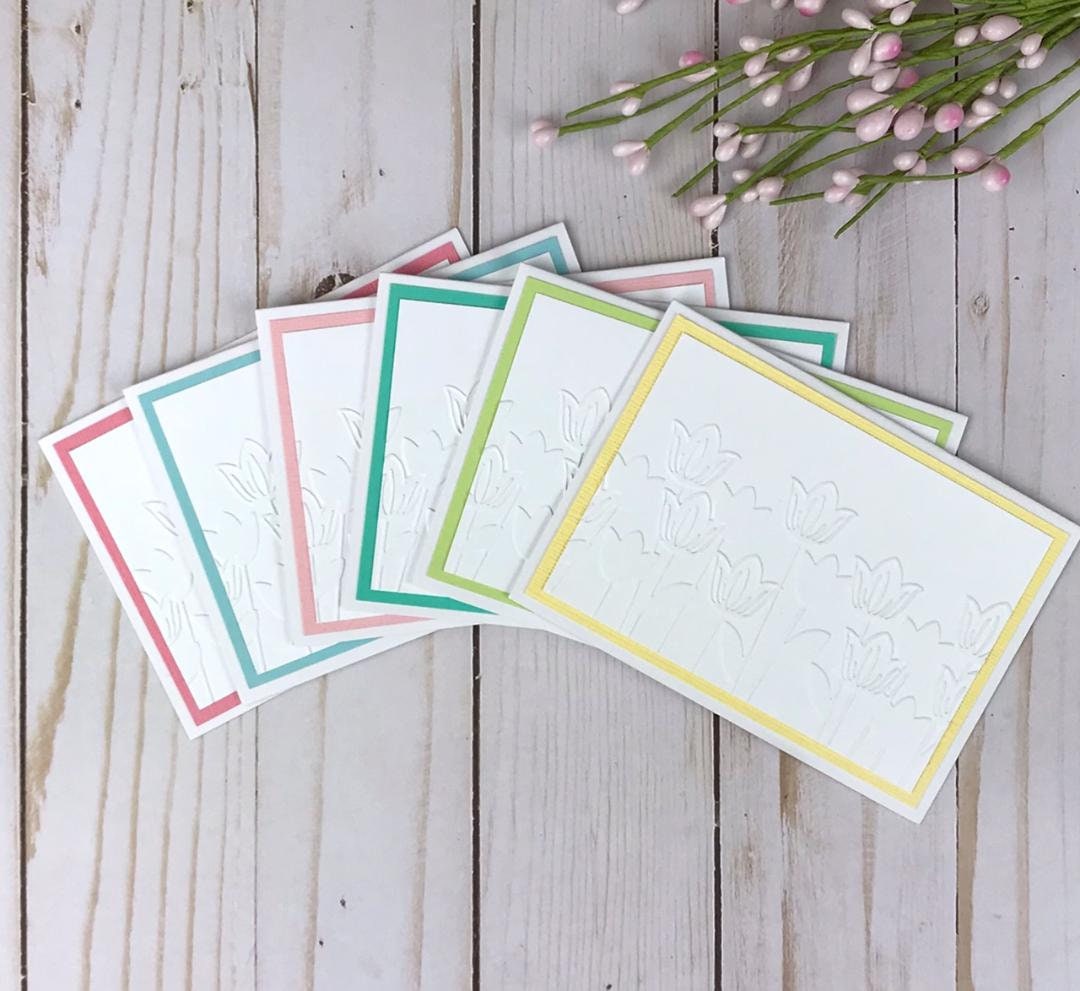 Tulip Note Cards, Embossed Greeting Cards, Handmade Easter Cards ...