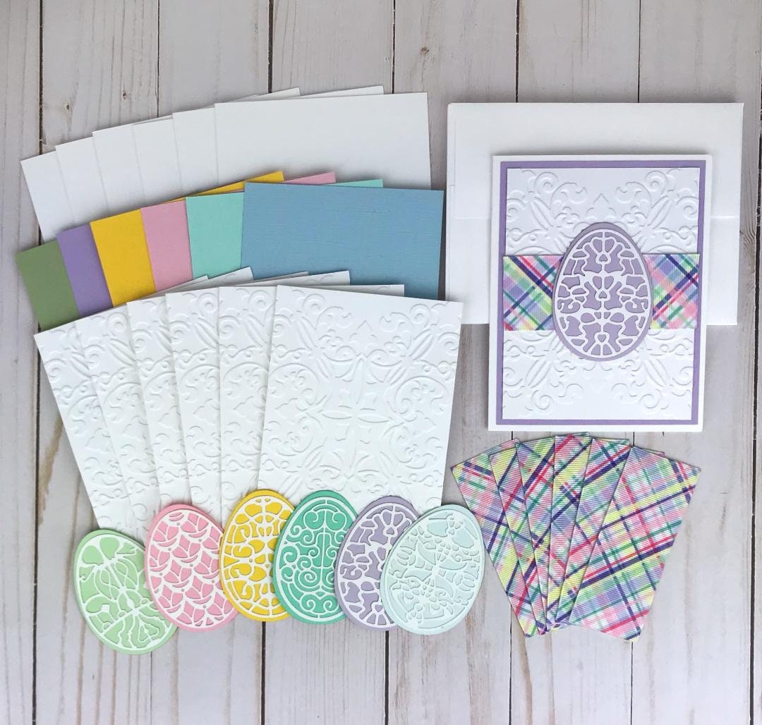Easter Card Making Kit for Adults, Embossed Card Kit DIY, Greeting ...