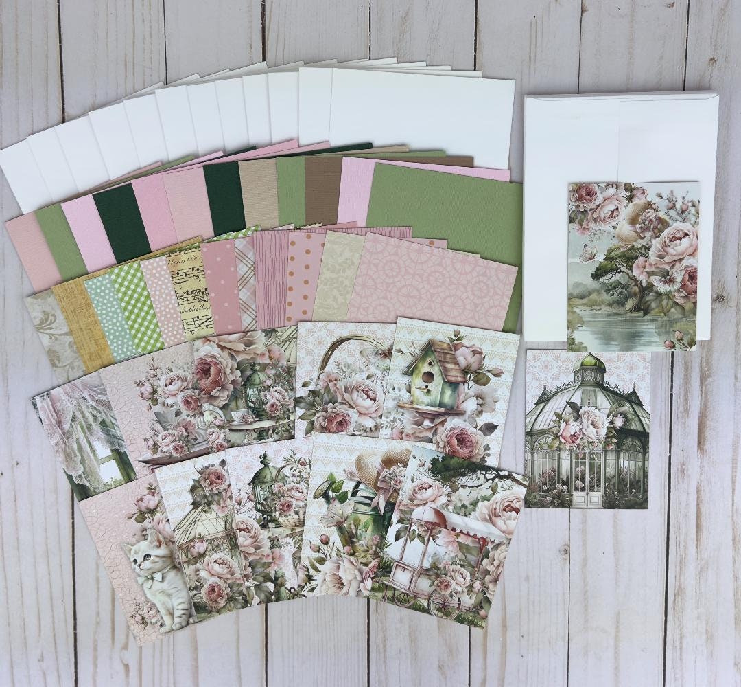 Spring Card Making Kit for Adults, Peony Card Kit DIY, Handmade Card ...
