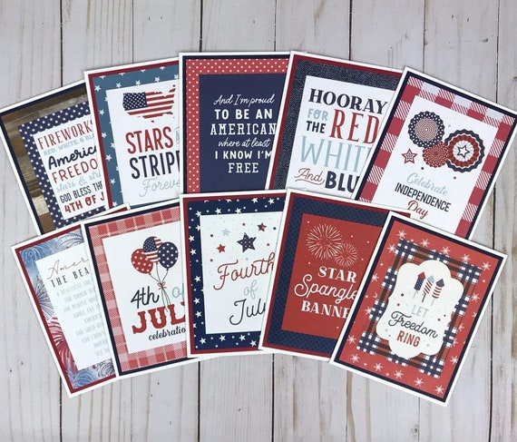 4th of July Cards Patriotic Greeting Cards USA Cards Fourth | Etsy