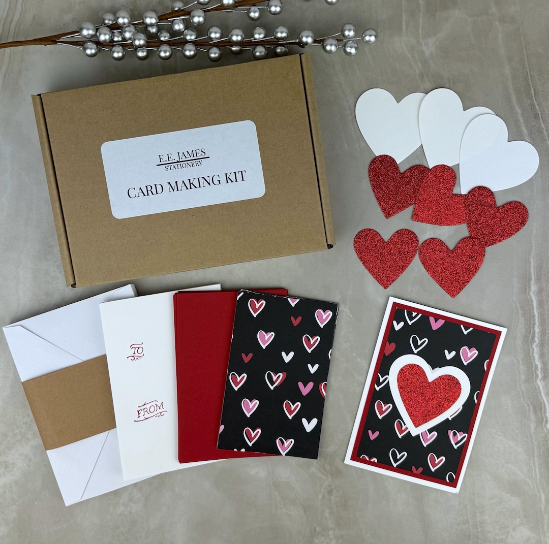 Valentine Card Kit, Card Making Kits for Adults, DIY Valentine Card Kit ...