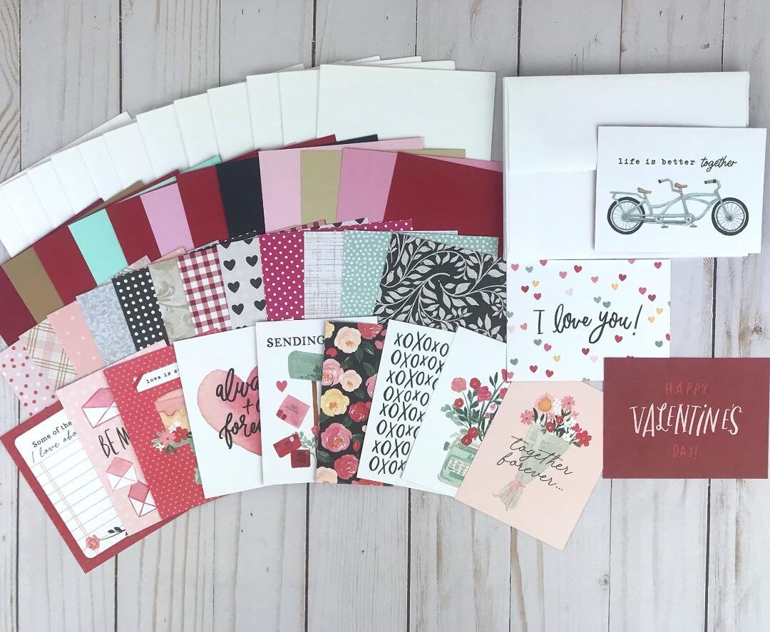 Valentine Card Making Kit for Adults, Valentine Crafts to Make, DIY ...